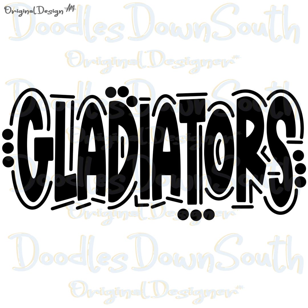 GLADIATORS - Doodle Word Solid - Sublimation PNG and SVG - Digital ...