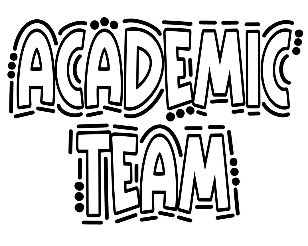 Academic Team - Doodle Word Transparent Background - Sublimation PNG ...
