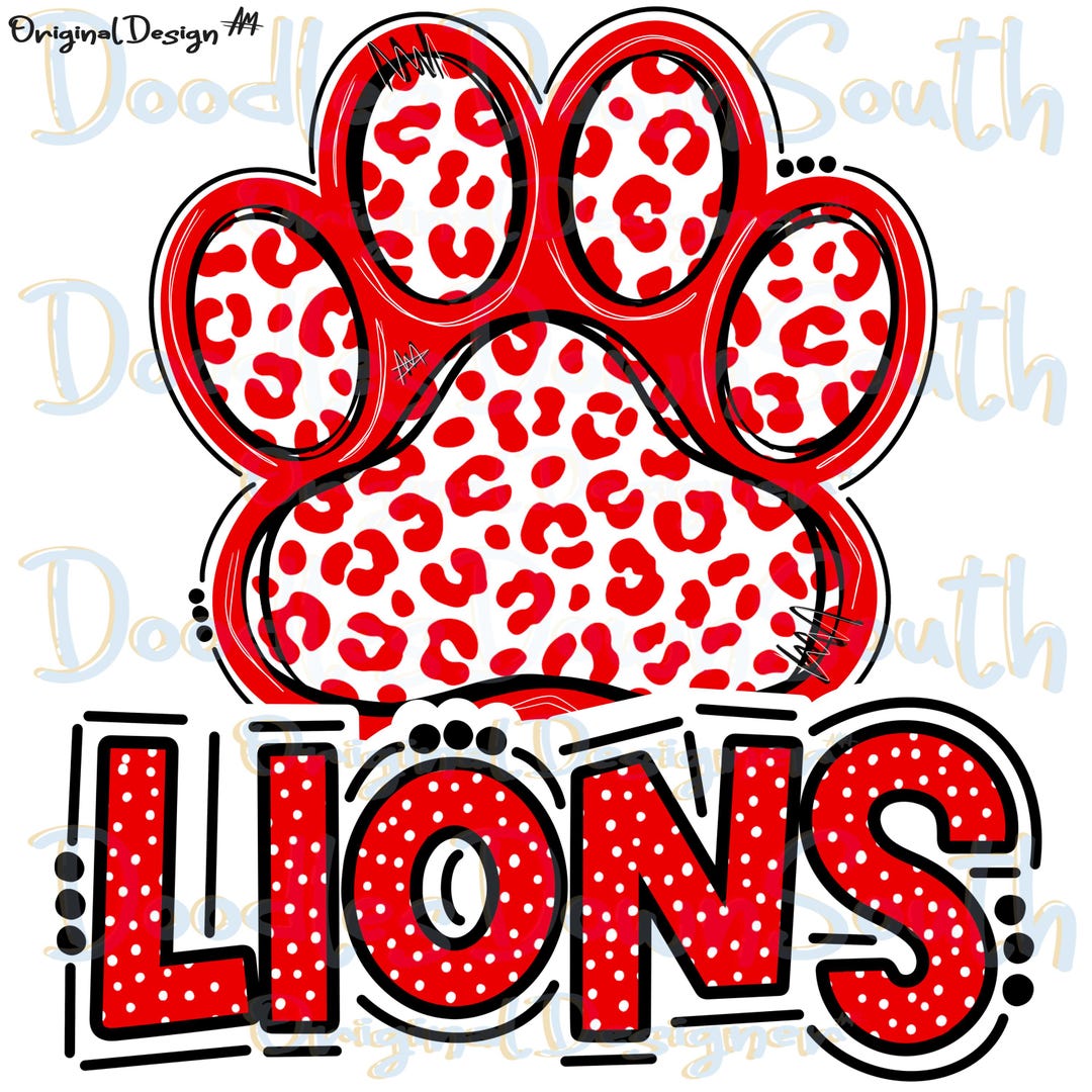 LIONS - Paw Print - Sublimation DTF - PNG - Digital Artwork - Clip Art ...