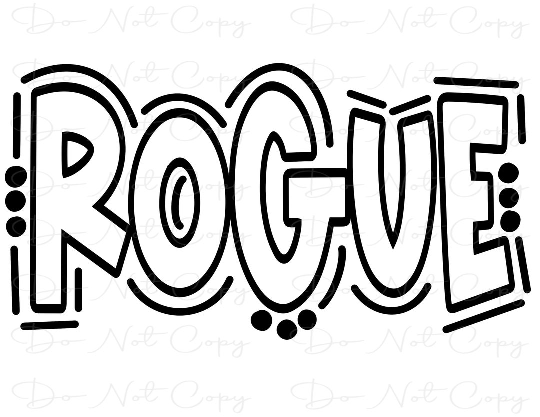 ROGUE - Doodle Letters - Transparent - Sublimation PNG SVG - Digital ...