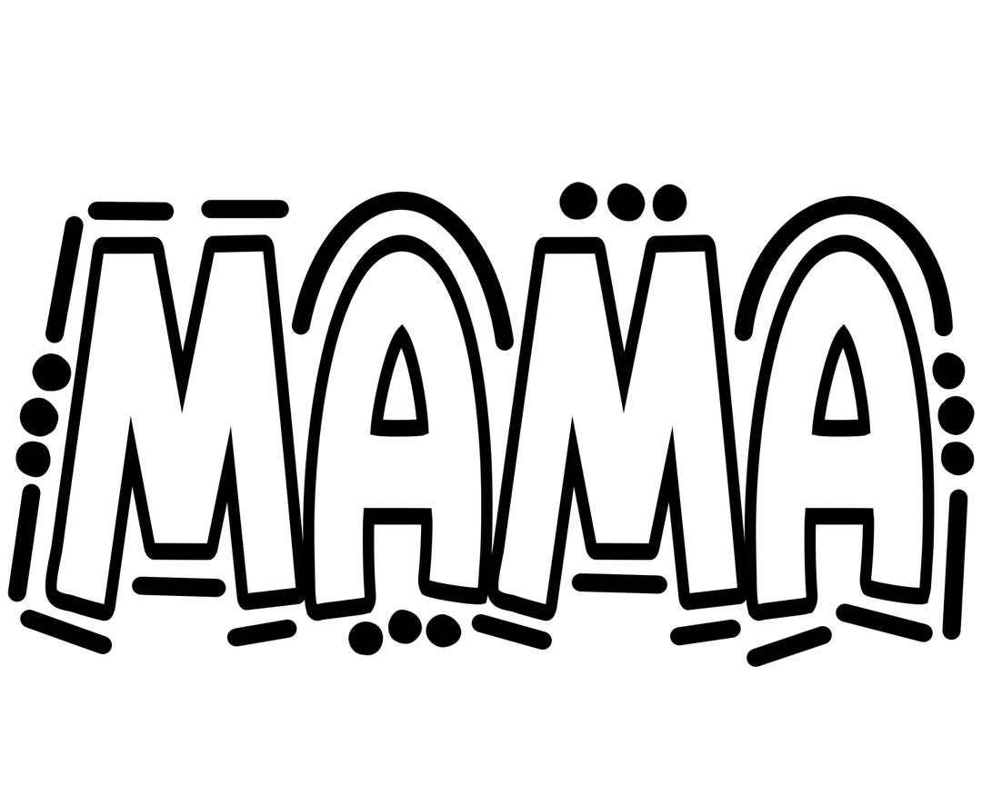 MAMA - Doodle Letters Transparent Background - Sublimation PNG and SVG ...