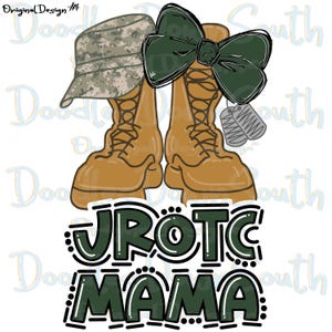 Military JROTC Mama PNG: Boots, Bow, Dog Tags - Sublimation Design - Etsy
