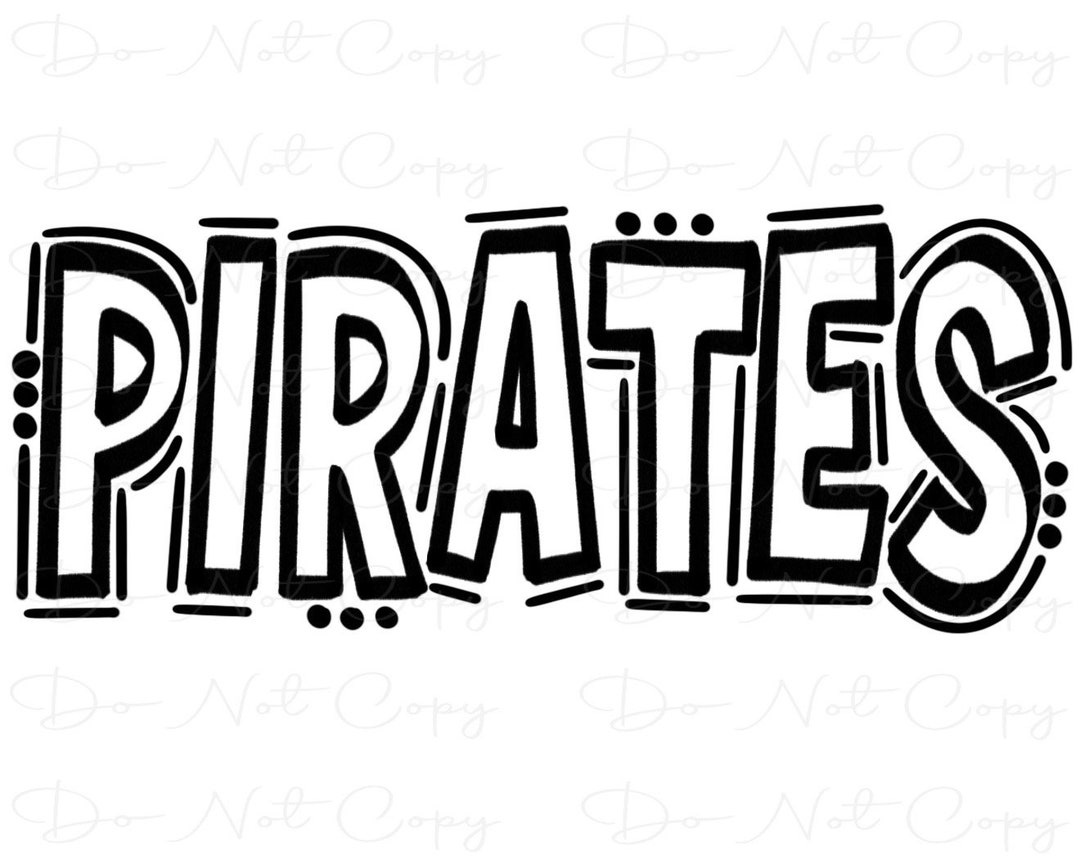 PIRATES - Doodle Letters Transparent Background - Sublimation PNG and ...