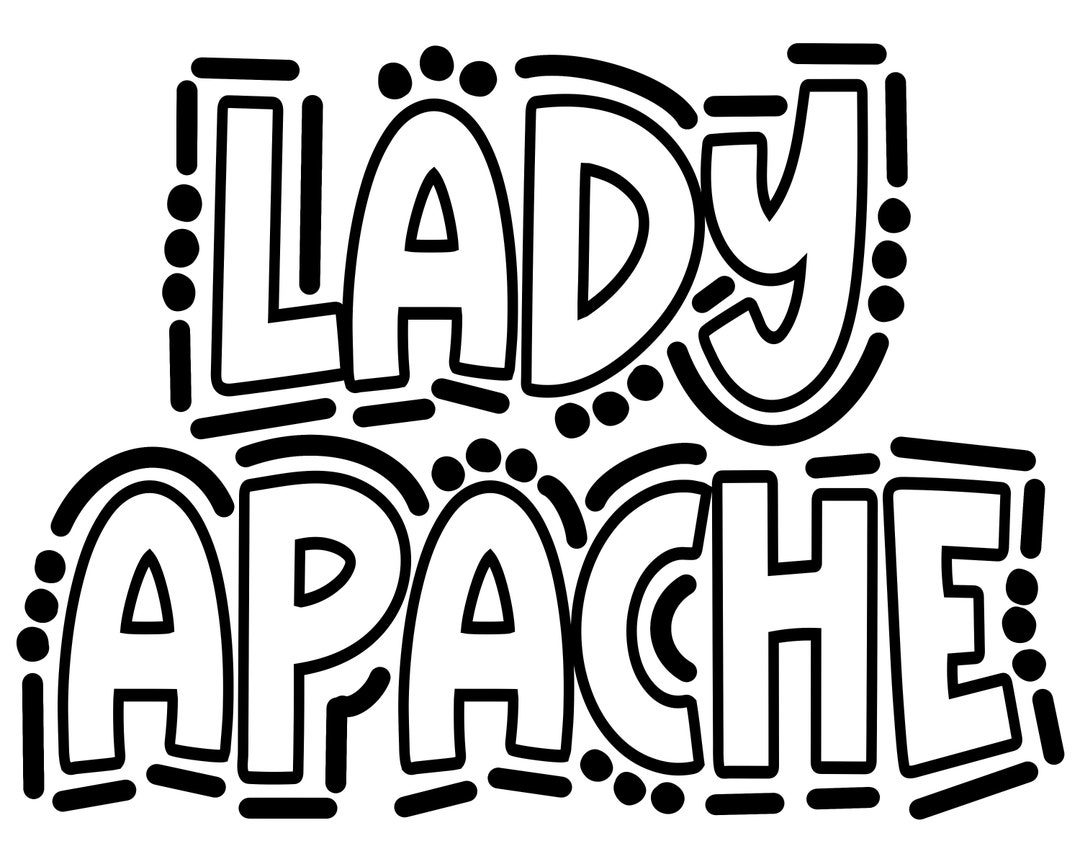 Lady Apache - Doodle Word Transparent Background - Sublimation PNG and ...