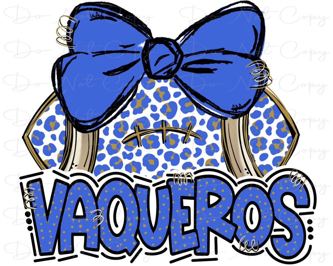 VAQUEROS - Football and Bow Custom Order - Doodle Letters - School ...