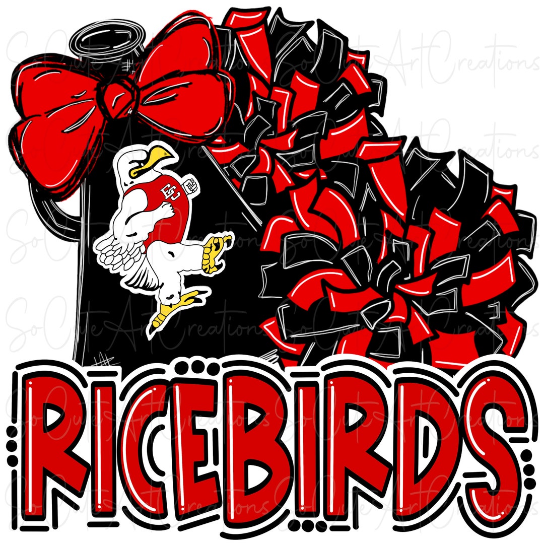 RICEBIRDS - Cheer Pompoms Megaphone Mascot - Doodle Letters ...