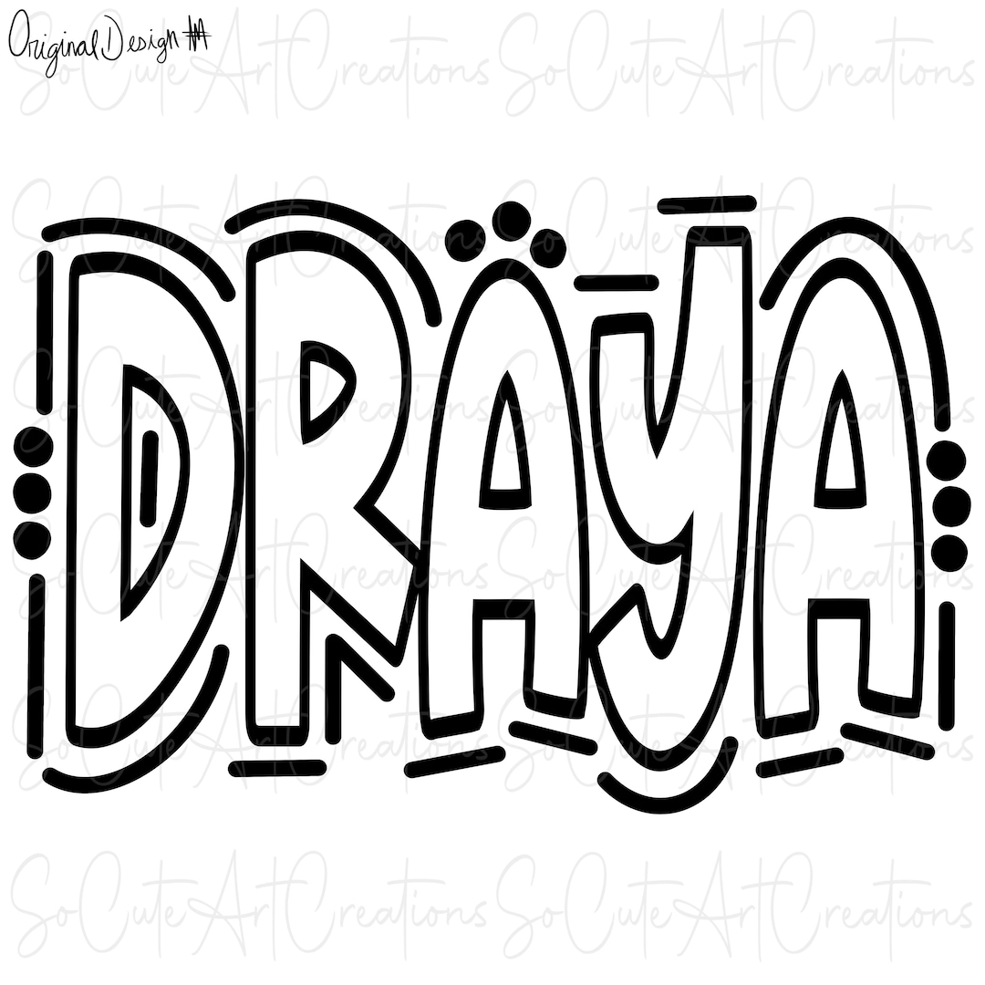 DRAYA - Doodle Word - Sublimation PNG SVG - Digital Artwork - Clip Art ...