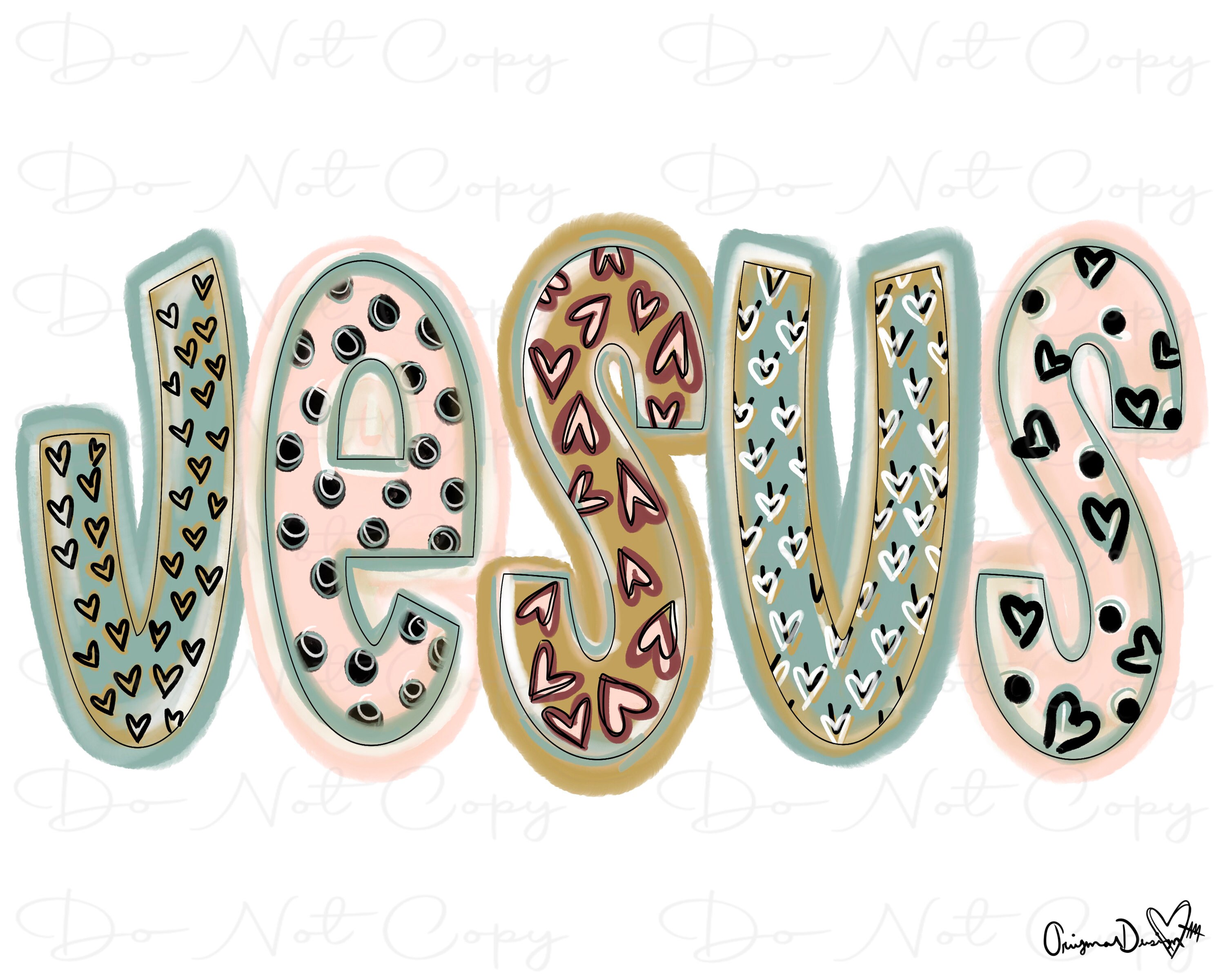 JESUS - Sketch Doodle - Watercolor- Sublimation PNG - Original Digital ...