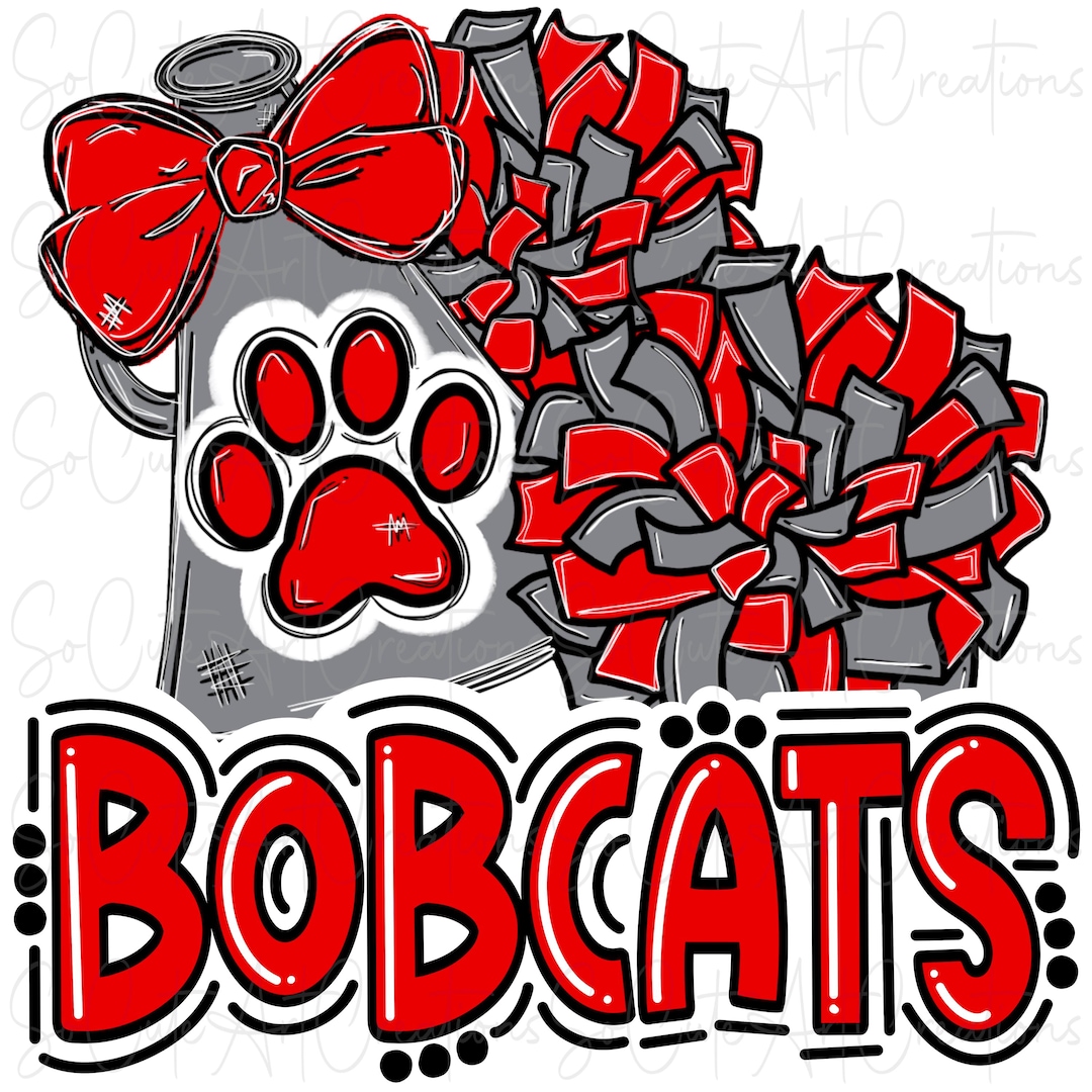BOBCATS - Cheer Pompoms Megaphone Mascot - Purple and Yellow Gold ...