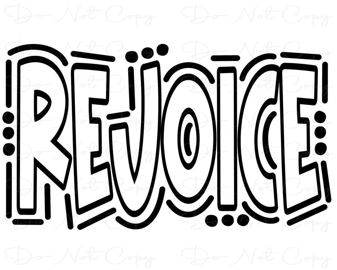 REJOICE - Doodle Word - Sublimation PNG and Svg - Digital Artwork ...