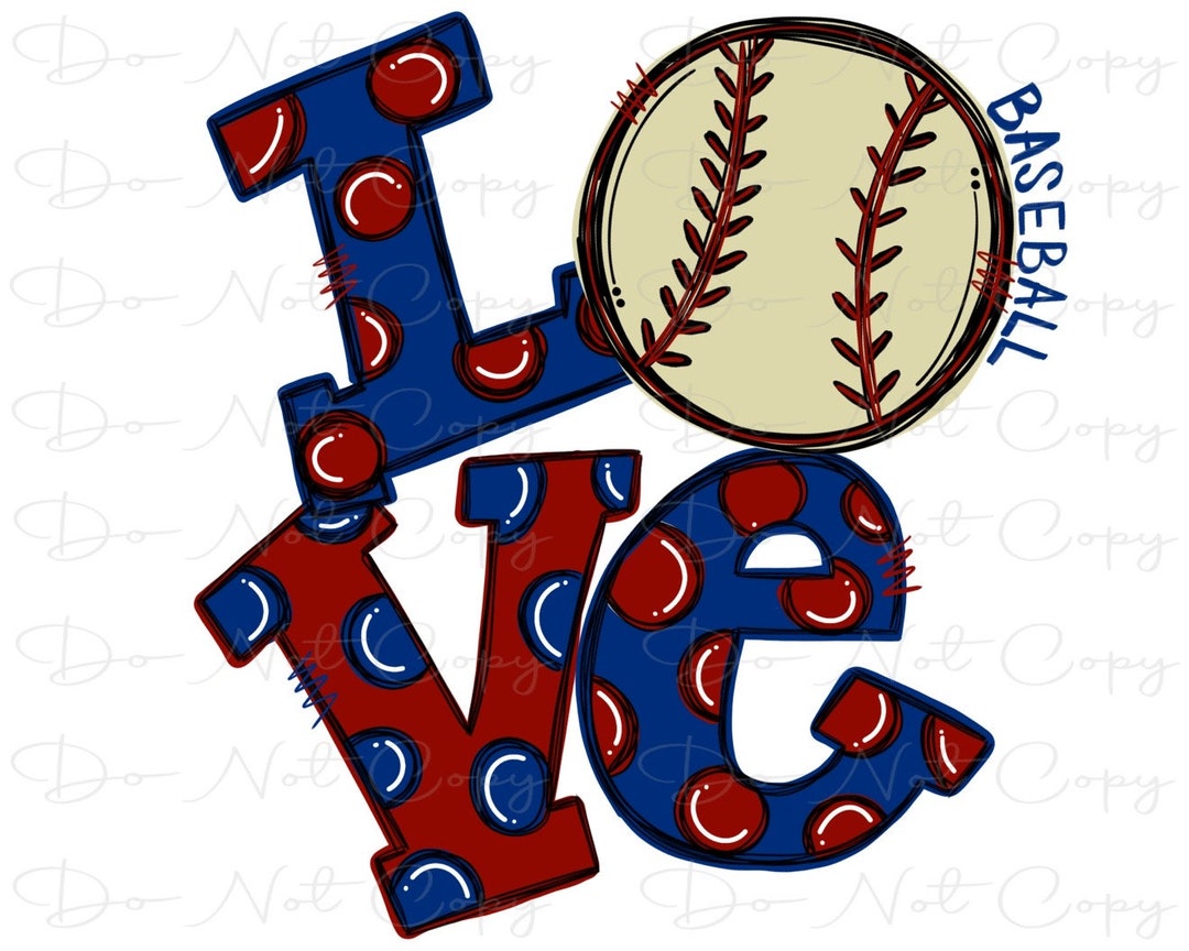 Love Baseball - Red and Blue - School Spirit - Sublimation PNG ...