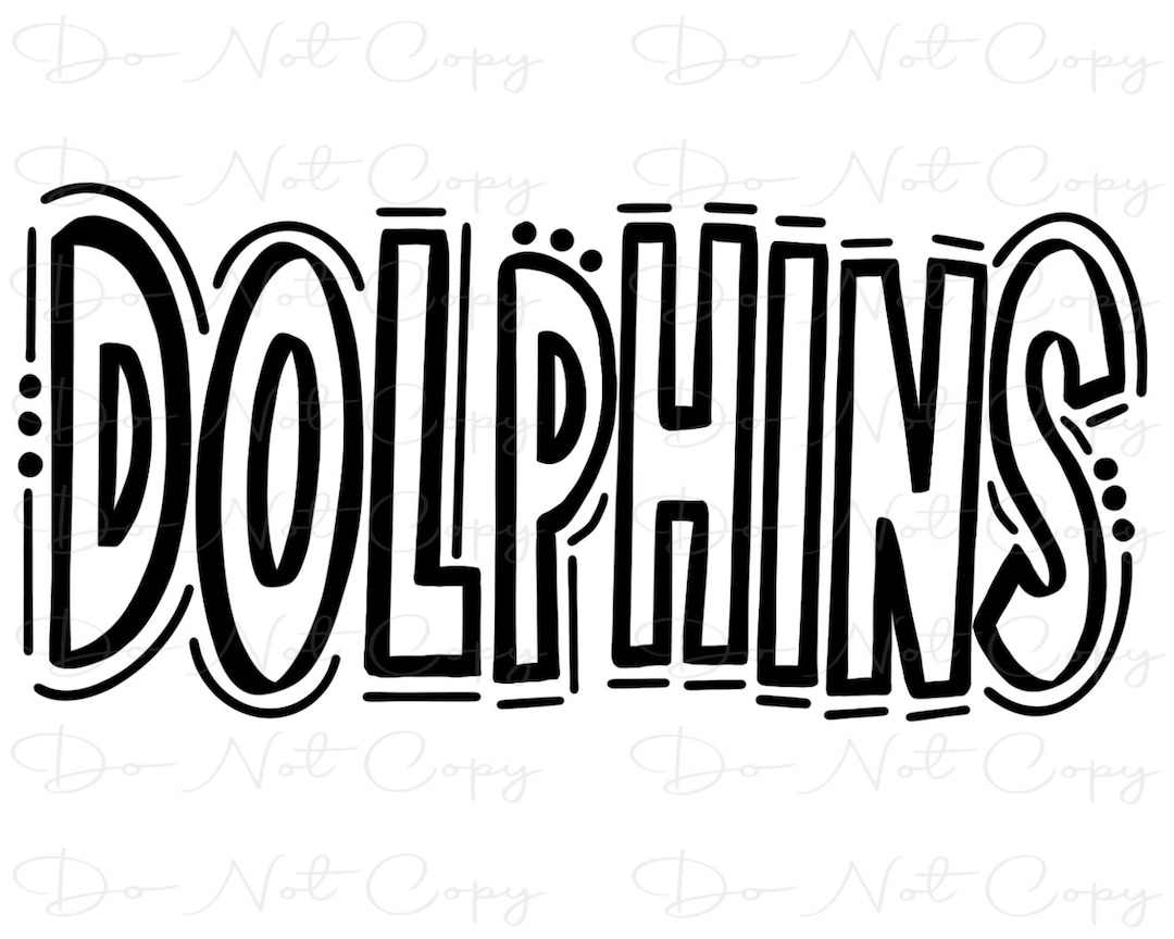 DOLPHINS - Doodle Letters Transparent Background - Sublimation PNG and ...