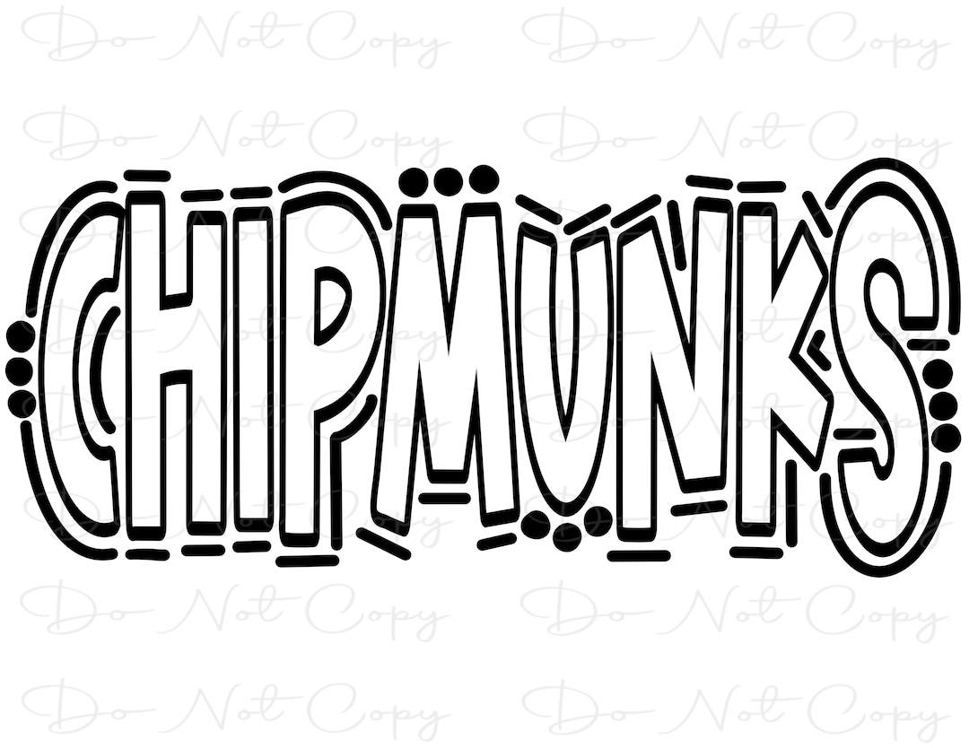 CHIPMUNKS - Doodle Letters Transparent Background - Sublimation PNG and ...
