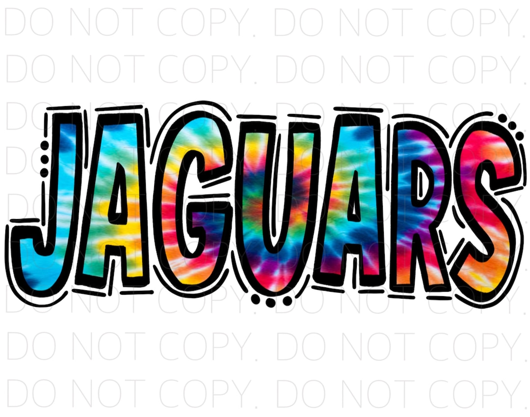 JAGUARS - Doodle Letters Tiedye - Sublimation PNG - Digital Artwork ...
