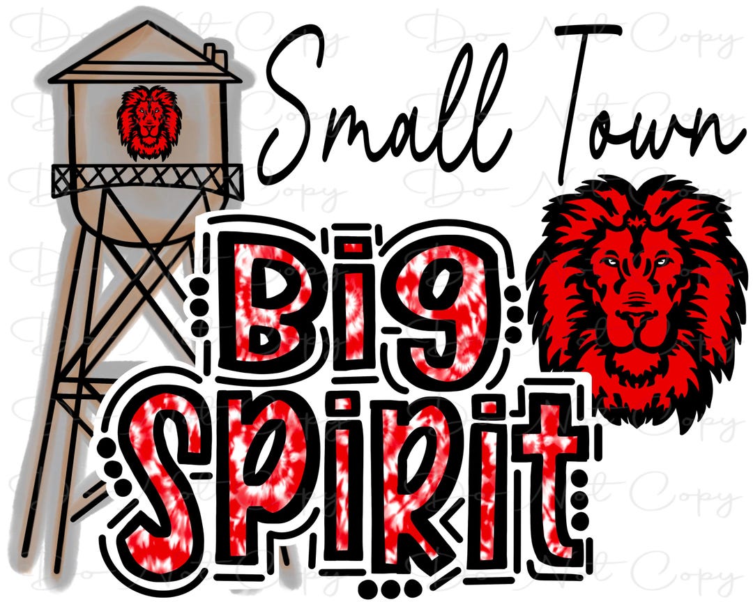 Small Town Big Spirit Lions Tiedye PNG: Digital Artwork (digital ...