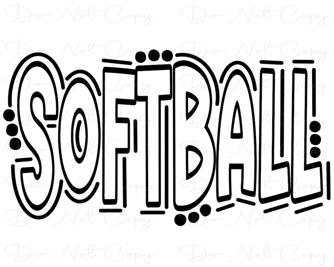 SOFTBALL - Doodle Word - Sublimation PNG and SVG - Digital Artwork - Etsy