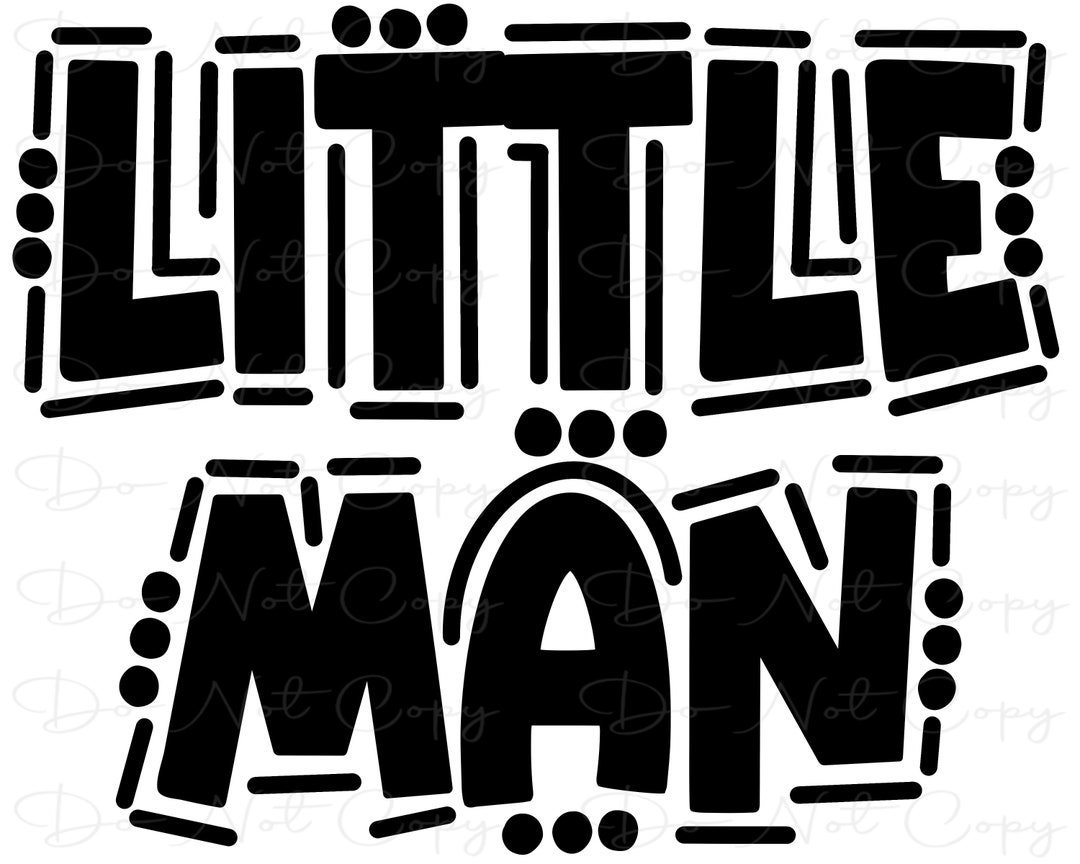 Little Man - Doodle Word - Transparent - Sublimation PNG SVG - Digital ...