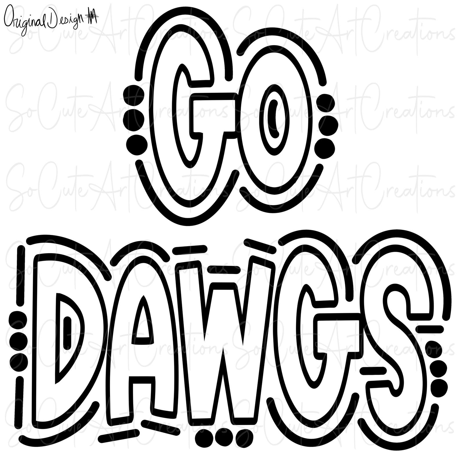 Go DAWGS - Doodle Word - DTF Sublimation PNG and Svg - Digital Artwork ...
