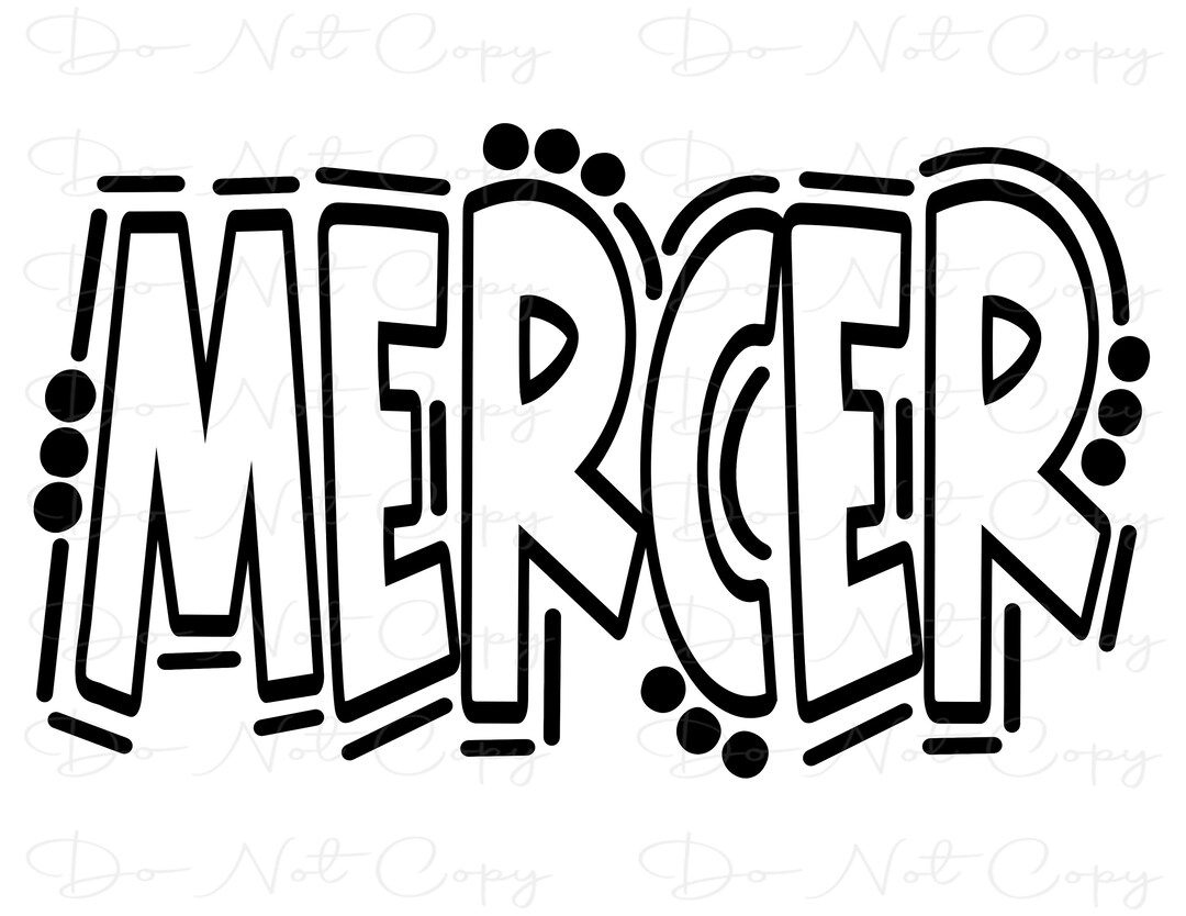 MERCER - Doodle Letters Transparent Background - Sublimation PNG and ...