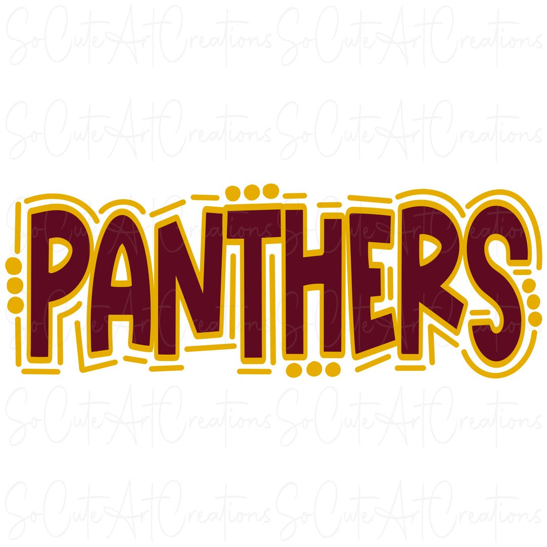 PANTHERS - Doodle Letters - Sublimation PNG - Digital Artwork - Etsy