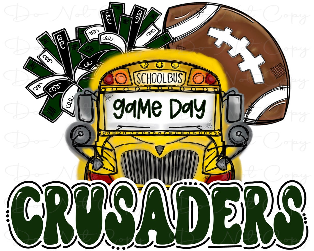 Game Day - School Bus -cheer Pompoms - Football - Doodle Letters ...