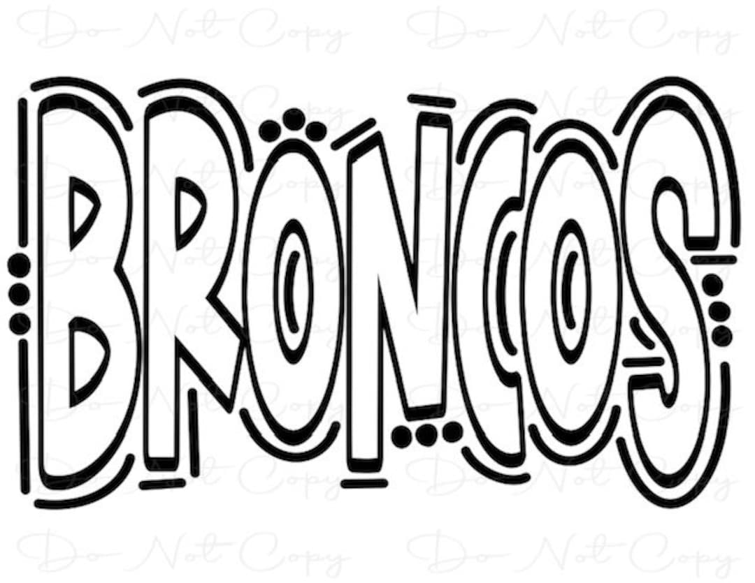 BRONCOS - Doodle Letters Transparent Background - Sublimation PNG and ...