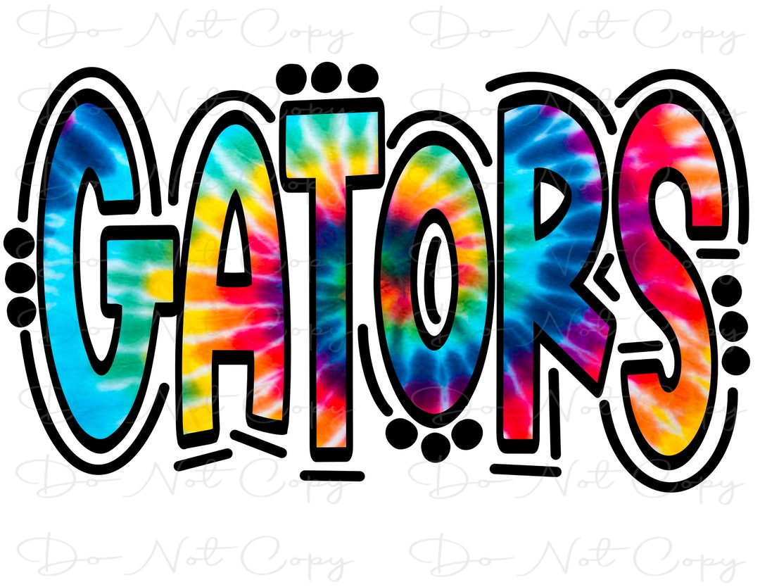 GATORS - Doodle Letters Tiedye - Sublimation PNG - Digital Artwork ...