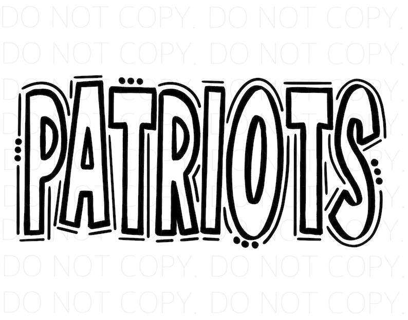 PATRIOTS Doodle Letters Transparent Background Sublimation - Etsy