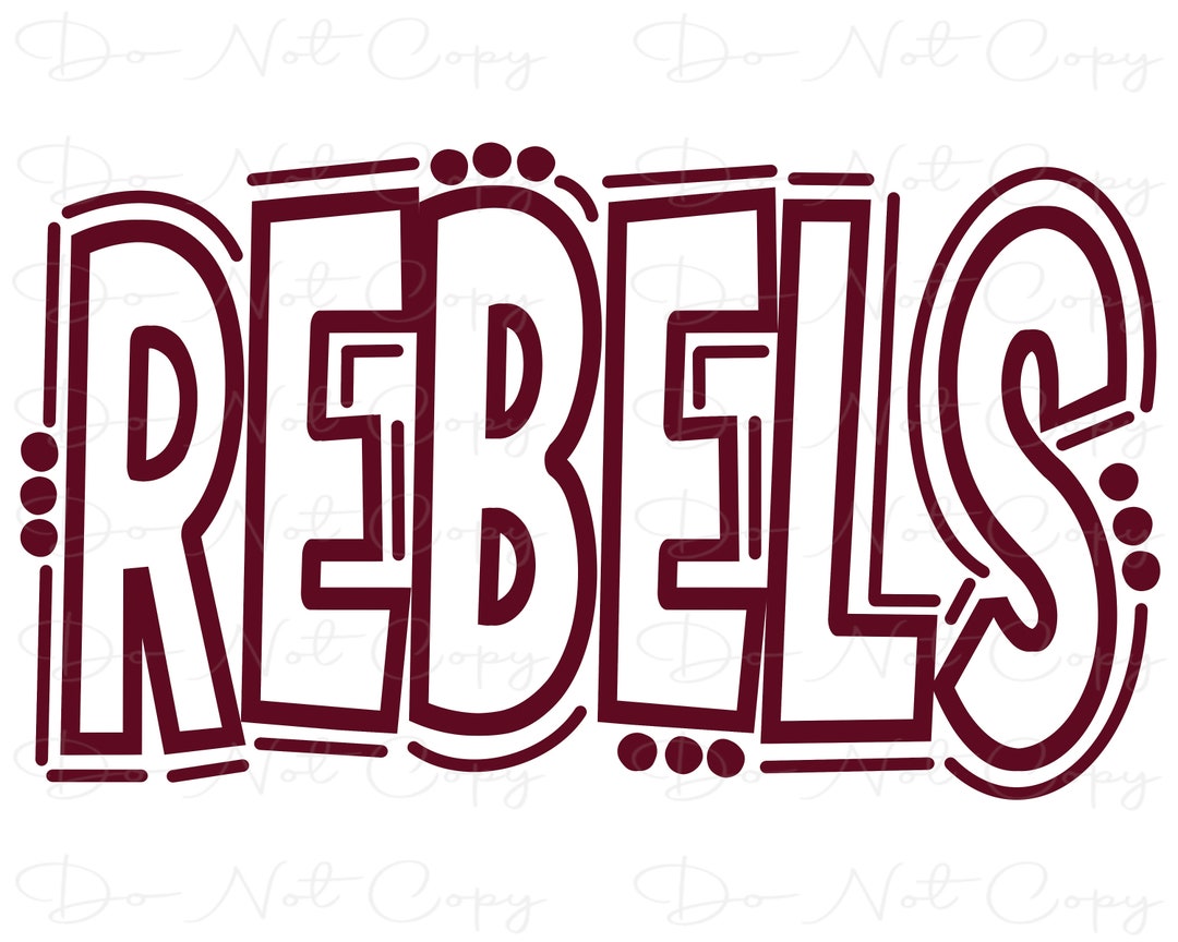 REBELS - Doodle Word - Maroon - Sublimation PNG - Digital Artwork ...