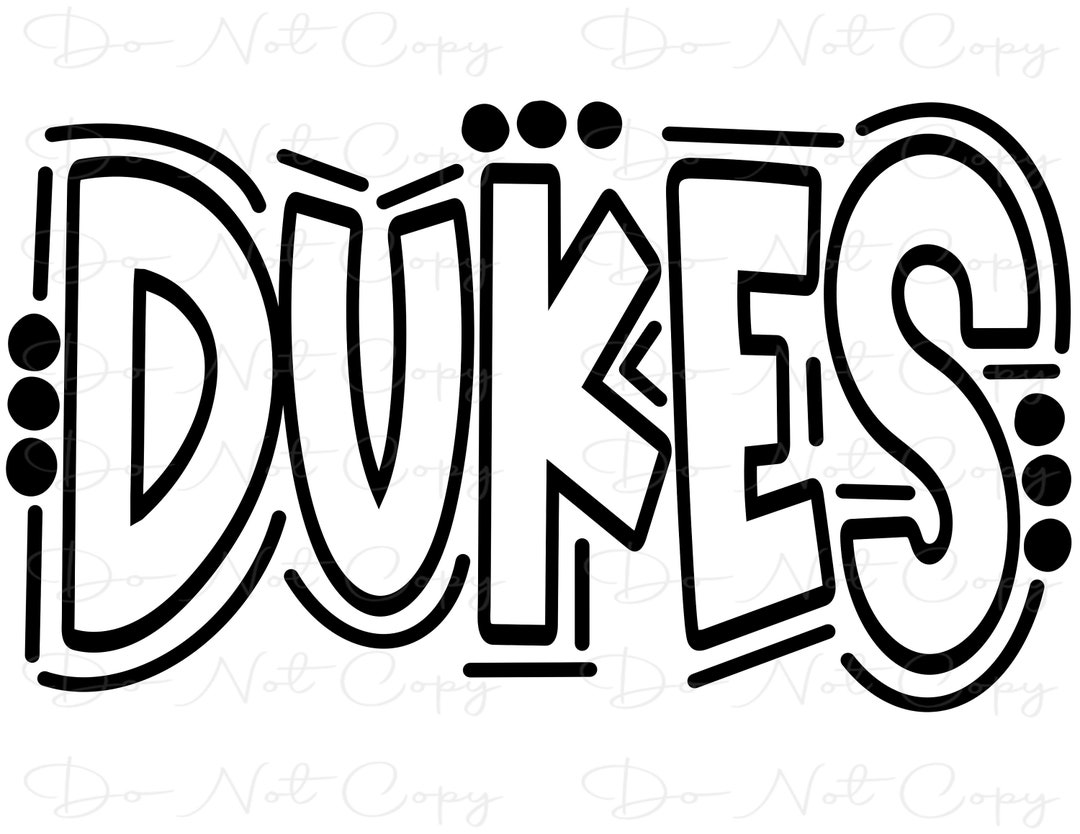 DUKES - Doodle Letters Transparent Background - Sublimation PNG and SVG ...