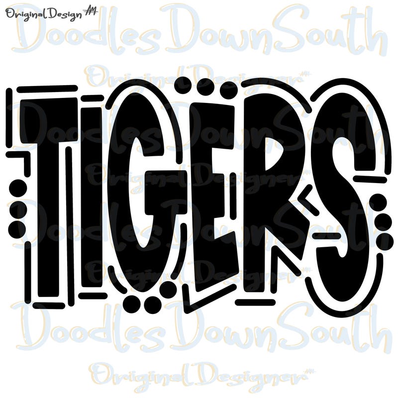 Tiger Doodle Svg - Etsy