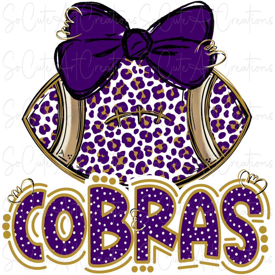 COBRAS - Football and Bow - Doodle Letters - School Spirit ...