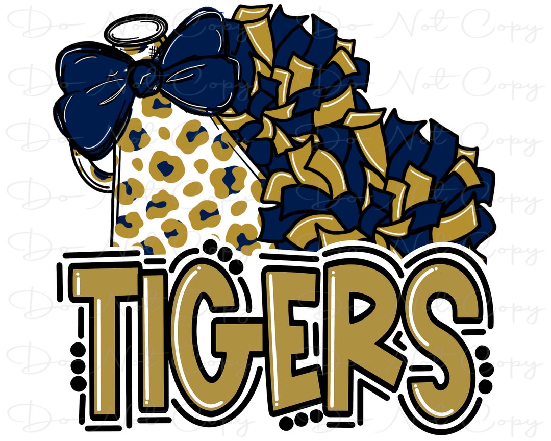 TIGERS - Cheer Pompoms Megaphone Mascot - Doodle Letters - Sublimation ...