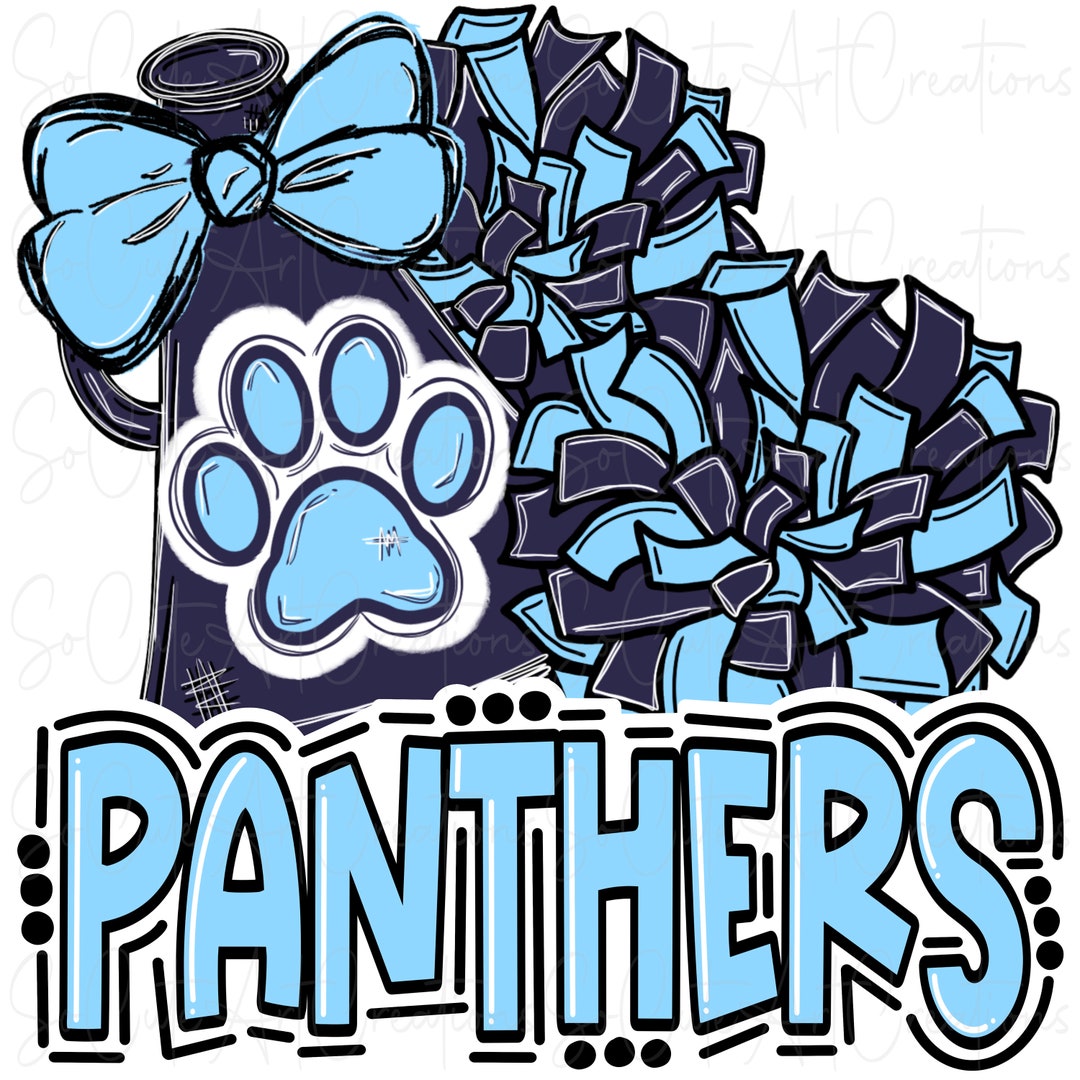 PANTHERS - Cheer Pompoms Megaphone Mascot - Doodle Letters ...