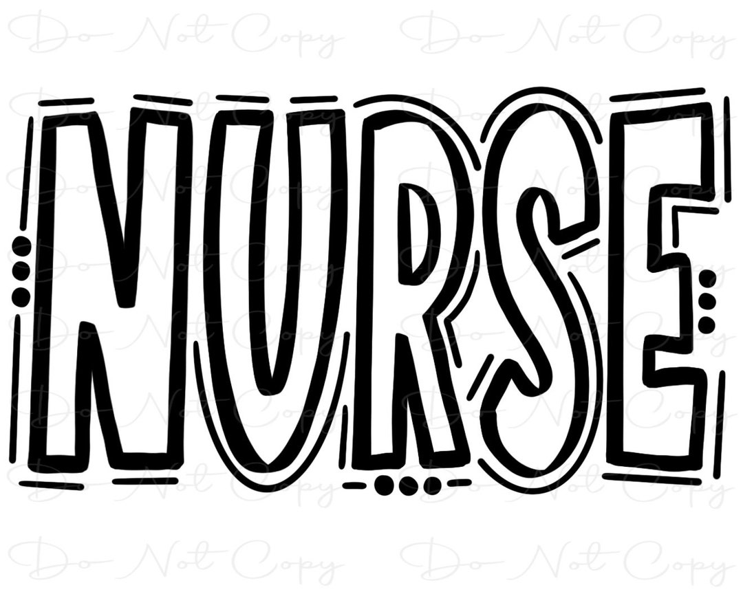 NURSE - Doodle Letters Transparent Background - Sublimation PNG and SVG ...