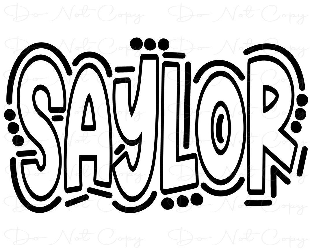 SAYLOR - Doodle Word - Sublimation PNG SVG - Digital Artwork - Clip Art ...