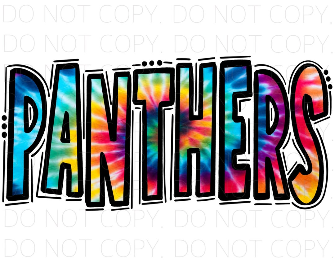 PANTHERS - Doodle Letters Tiedye - Sublimation PNG - Digital Artwork ...