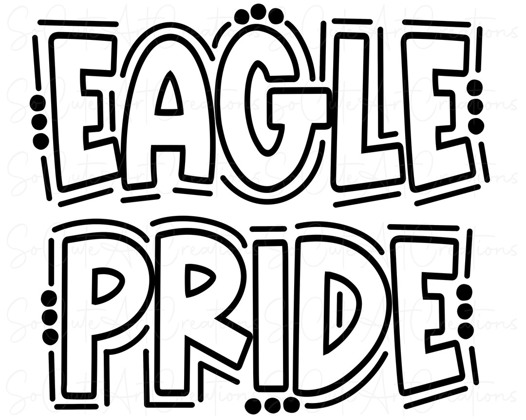 Eagle Pride - Doodle Word - Sublimation PNG and SVG - Digital Artwork ...
