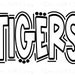 TIGERS - Doodle Word Outline - DTF Sublimation PNG and Svg - Digital ...