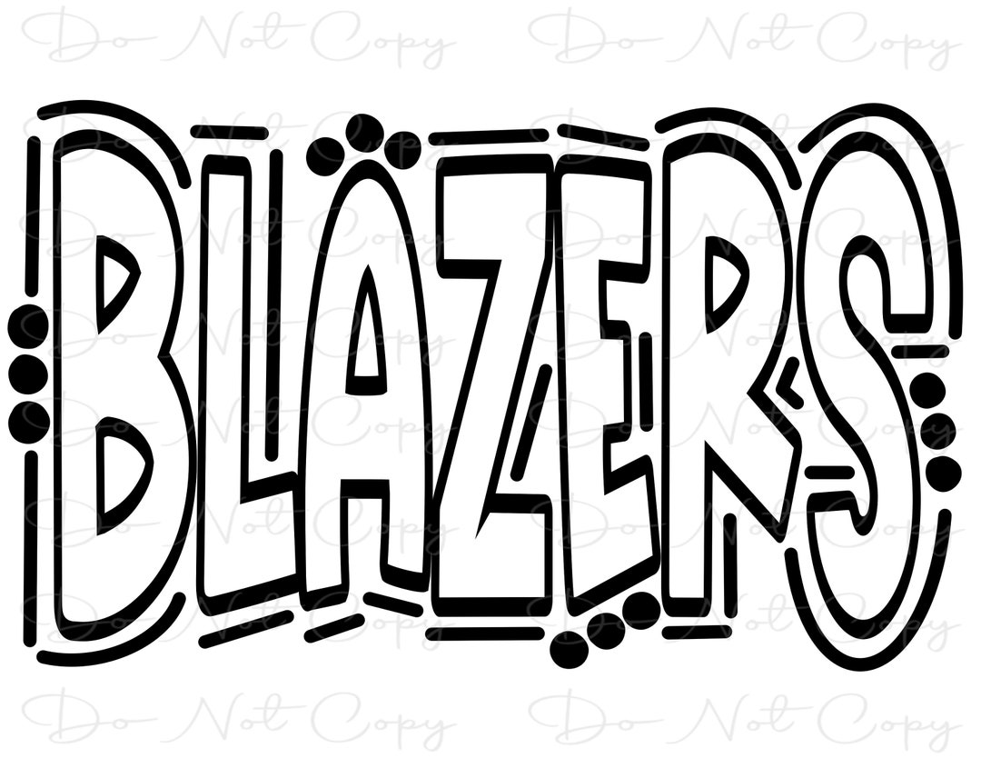 BLAZERS - Doodle Letters - Sublimation PNG and SVG - Digital Artwork ...