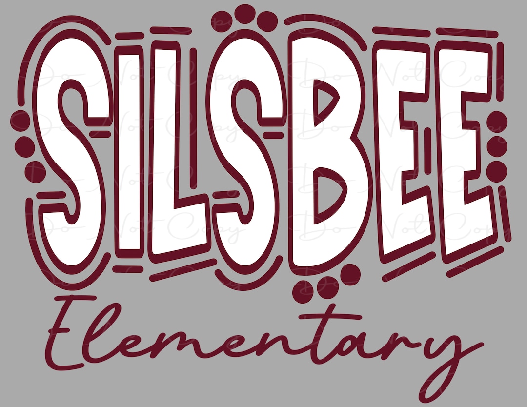 Silsbee Elementary - Maroon and White - Doodle Letters - Sublimation ...