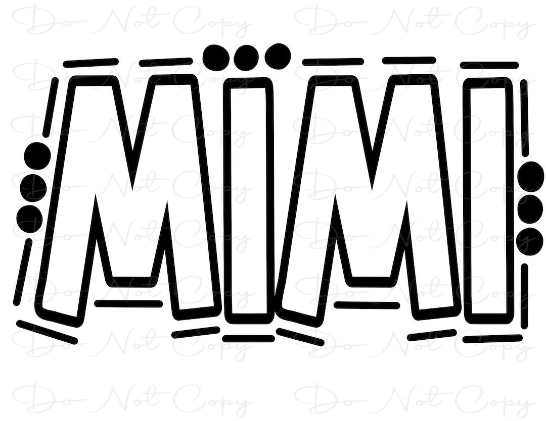 MIMI - Doodle Letters - Transparent - Sublimation PNG SVG - Digital ...