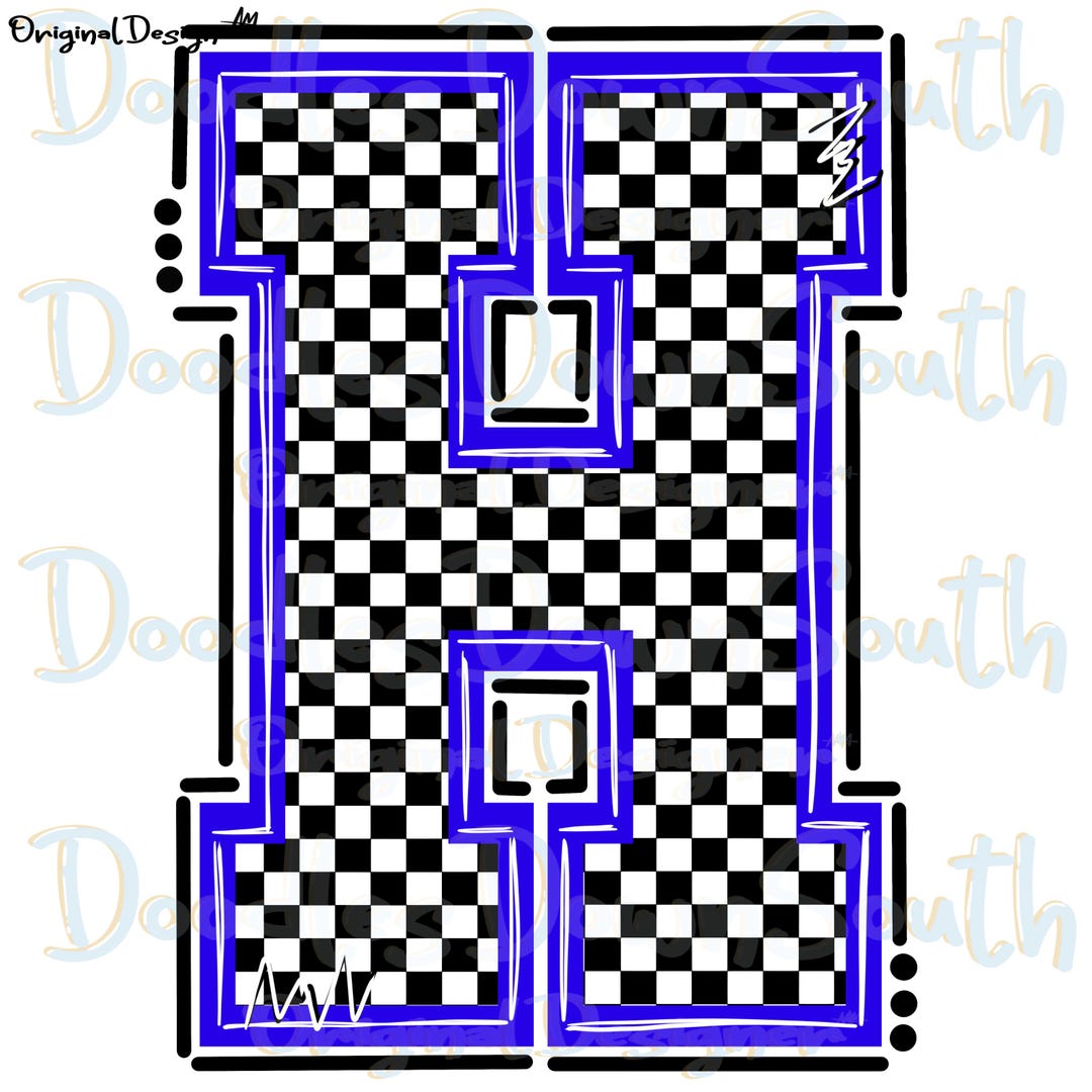 H - Varsity Letter - Checker - DTF Sublimation PNG - Digital Artwork ...