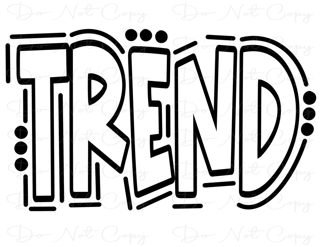 TREND - Doodle Buchstaben - Transparent - Sublimation PNG SVG ...