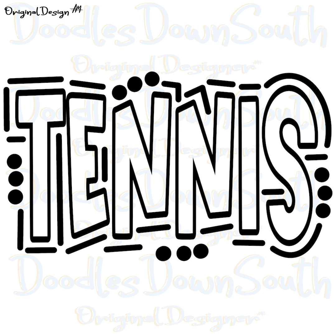 TENNIS - Doodle Word Outline - Sublimation PNG and SVG - Digital ...