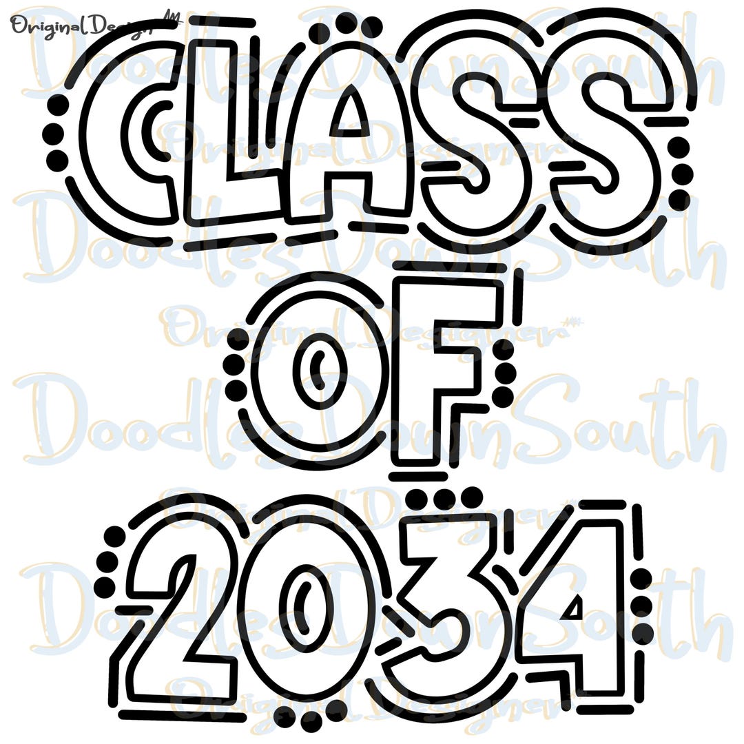 2034 - Doodle Number - Sublimation PNG and SVG - Digital Artwork - Etsy