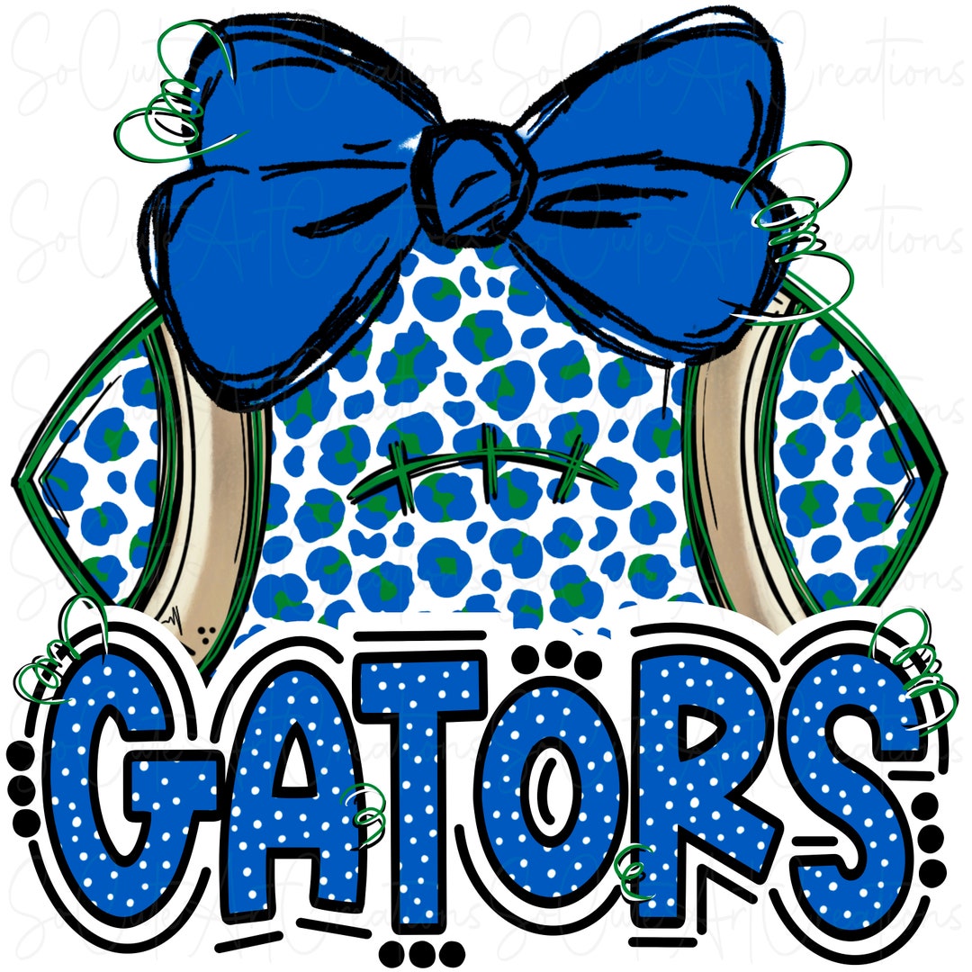 GATORS Football and Bow - Doodle Letters - School Spirit - Sublimation ...