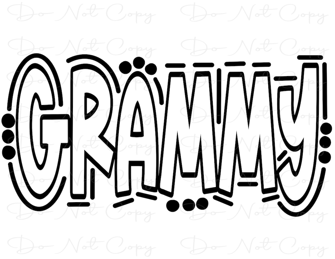 Grammy - Doodle Letters - Transparent - Sublimation PNG SVG - Digital ...