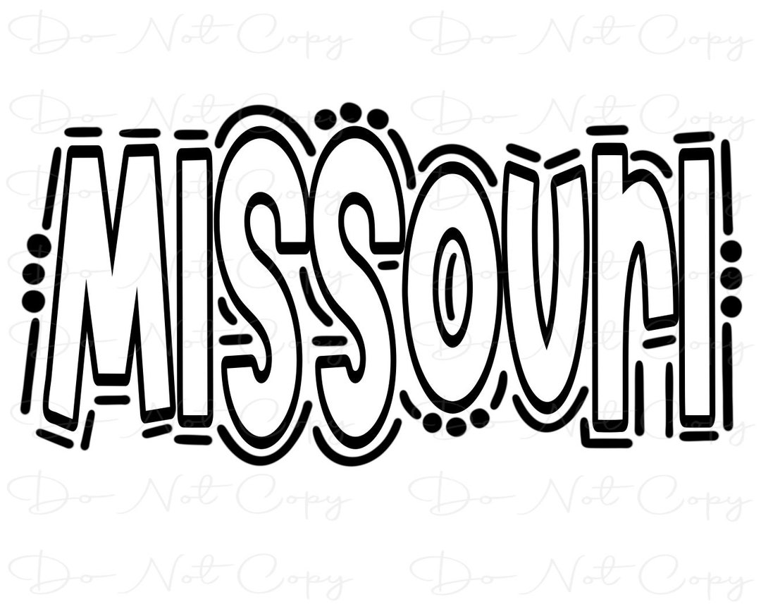 Missouri - Doodle Letters Transparent Background - Sublimation PNG and ...