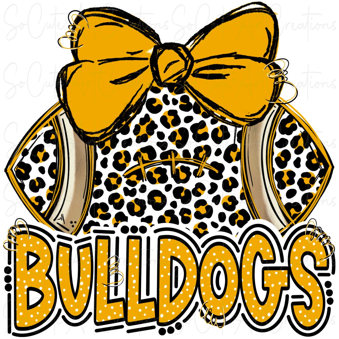 BULLDOGS Football and Bow - Doodle Letters - School Spirit ...